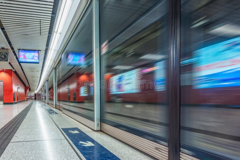 Empty subway platform stock photo. Image of journey, aerial - 84217170