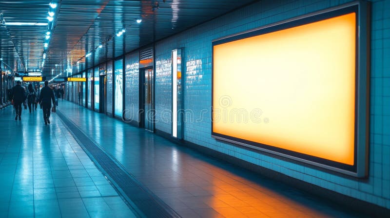 Empty Subway Station Billboard Display Stock Illustration ...