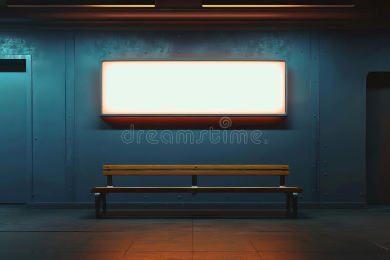 Deserted Subway Platform Blank Billboard Stock Photos - Free & Royalty ...