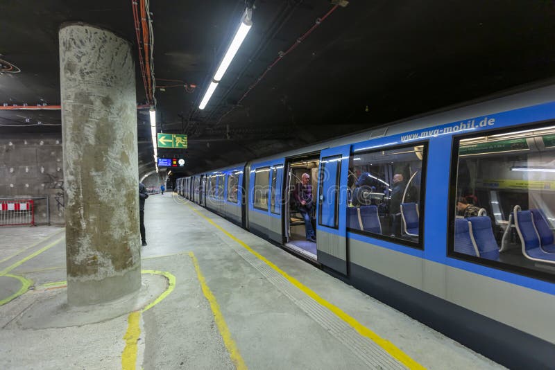 Almost Empty Subway Station Sendlinger Tor Under Reconstruction in ...