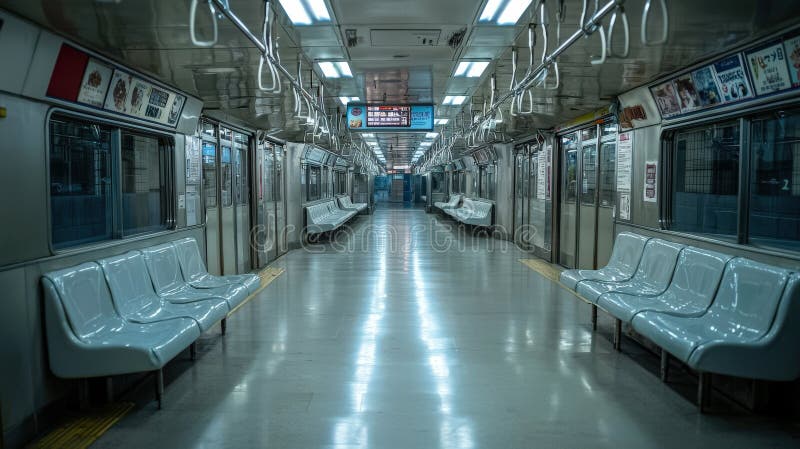Empty Subway Train Interior Urban Transport System Photography Modern ...