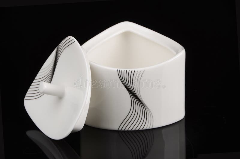 Empty sugar bowl isolated stock image. Image of milk - 87197559