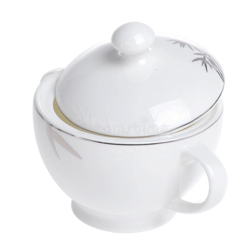 Empty sugar bowl isolated stock photo. Image of bone - 87196362