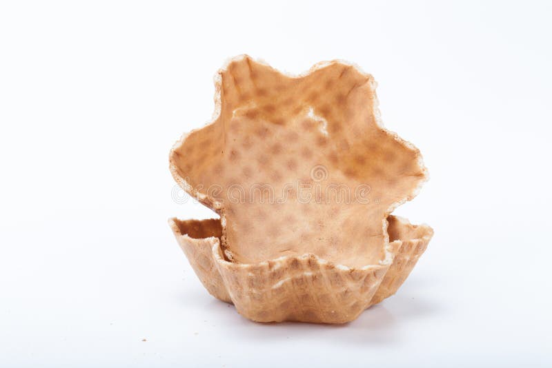 Empty Sugar Waffle Cones for the Ice Cream Isolated on White Background ...