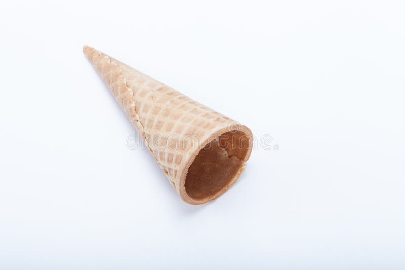 Empty Sugar Waffle Cones for the Ice Cream on White Bac Stock Photo ...