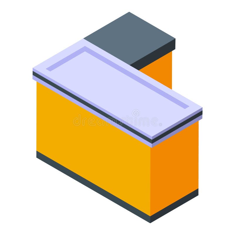 Empty Supermarket Checkout Counter Standing on White Background Stock ...