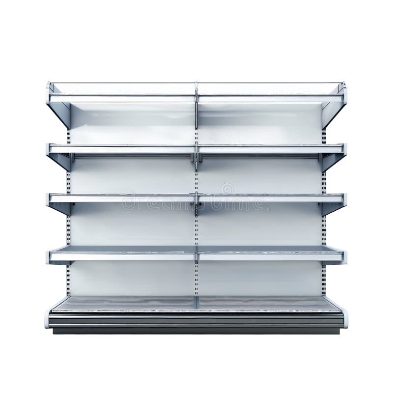 Empty Supermarket Shelve Side View Isolate Stock Illustration ...