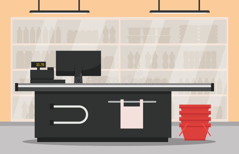 Counter Supermarket Line Art Stock Illustrations – 247 Counter ...
