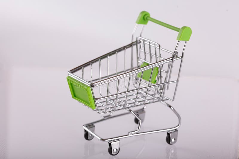 Empty supermarket trolley stock photo. Image of copy - 231807248
