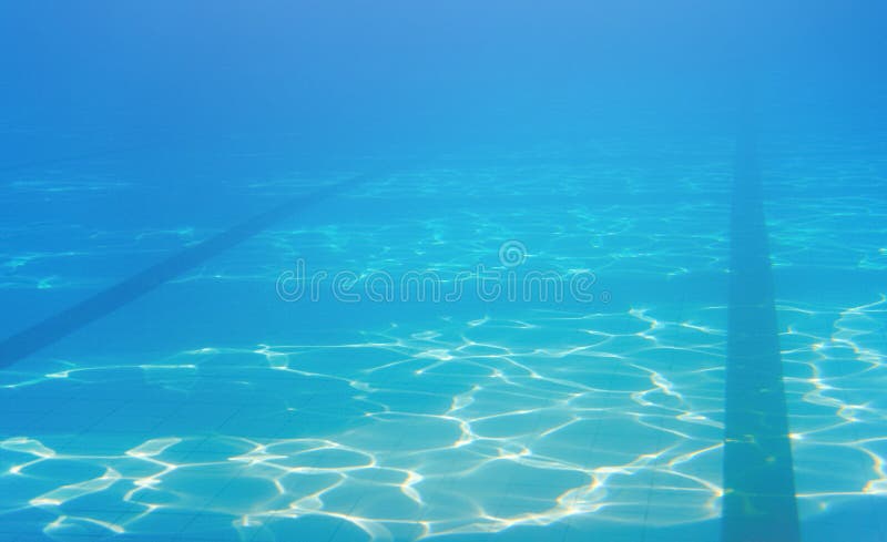Empty Swimming Pool, Dark Lanes Marks Visible Floor, Underwater Photo ...