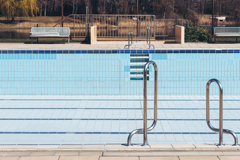 An Empty Swimming Pool in Springtime Stock Photo - Image of people ...