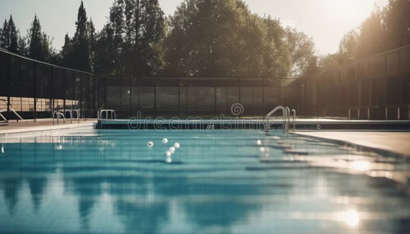 Empty Swimming Pool and Trees in the Background. Stock Illustration ...
