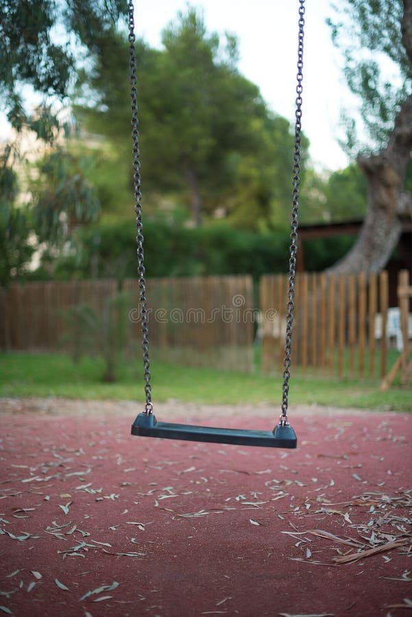 Empty swing. stock photo. Image of abandoned, ride, deserted - 80966350