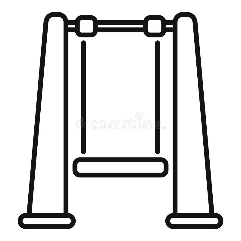 Empty Swing Set Hanging from Metal Frame on White Background Stock ...