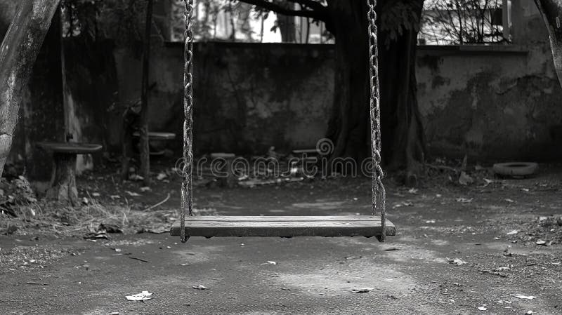 Empty Swing: a Swing Hanging Still in a Playground. Stock Image - Image ...
