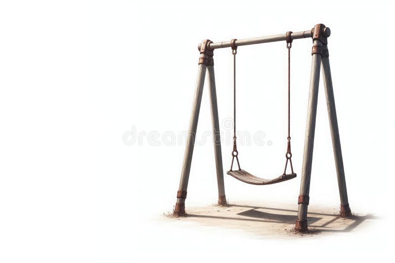 Empty Swing on a White Background. Place for Text. Stock Image - Image ...