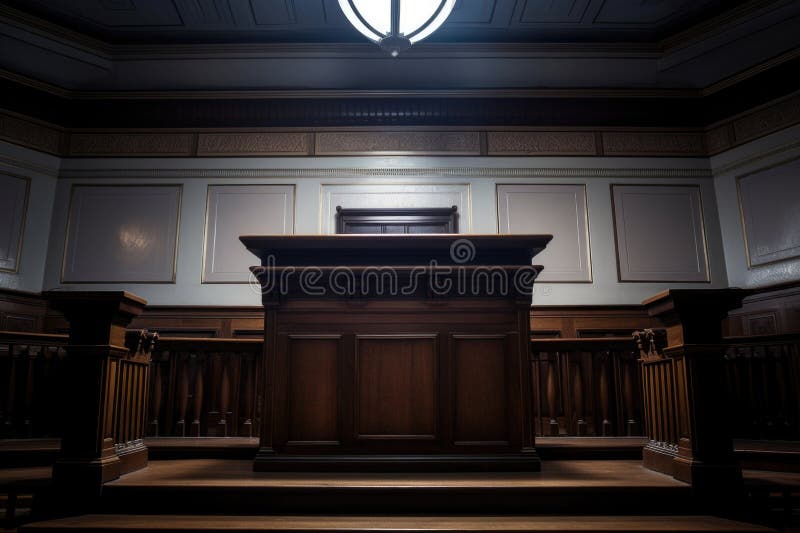 An Empty Synagogue Pulpit Under Spotlight Stock Photo - Image of ...