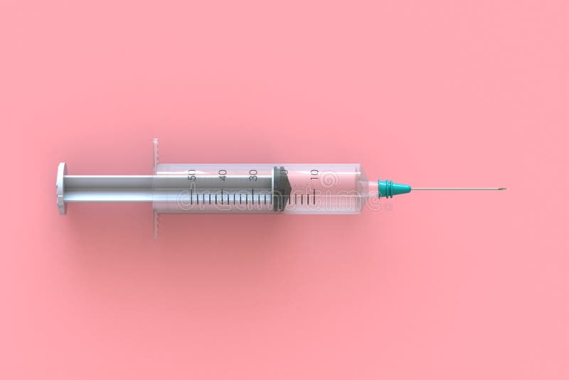 Empty Syringe Closeup Isolated on Pink Background, High Resolution, Top ...