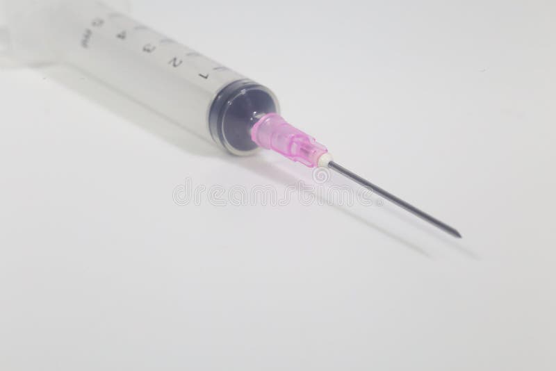 Empty Syringe Closeup Isolated on White Background Stock Photo - Image ...