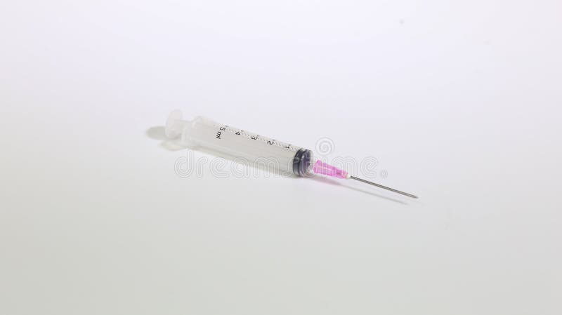 Empty Syringe Closeup Isolated on White Background Stock Photo - Image ...