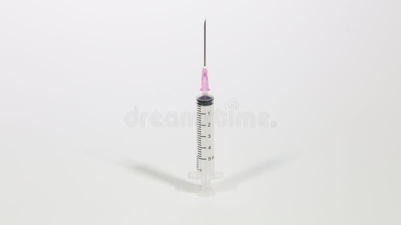 Empty Syringe Closeup Isolated on White Background Stock Image - Image ...