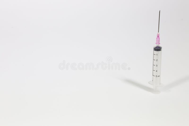 Empty Syringe Closeup Isolated on White Background Stock Image - Image ...