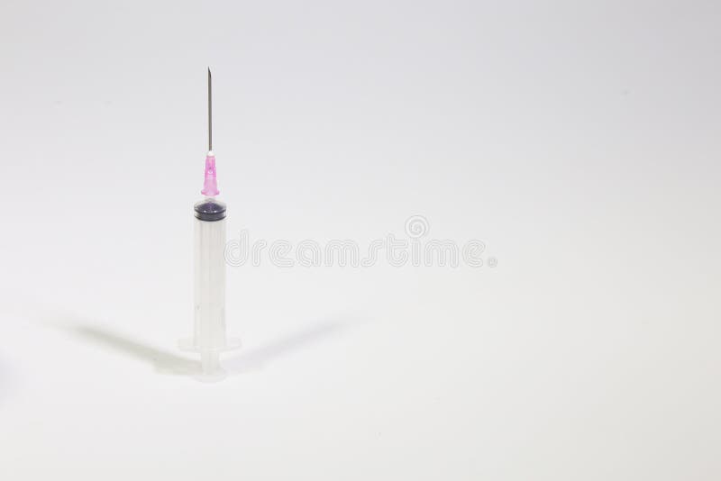 Empty Syringe Closeup Isolated on White Background Stock Photo - Image ...