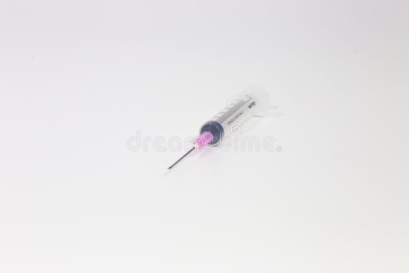 Empty Syringe Closeup Isolated on White Background Stock Image - Image ...