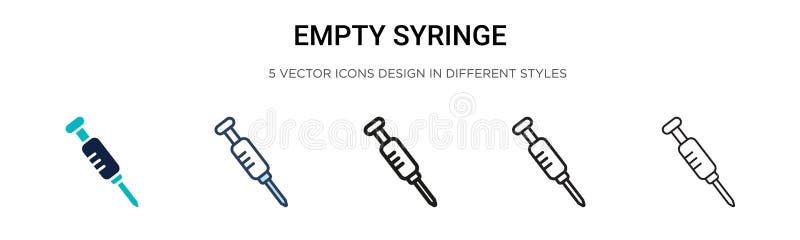 Empty Syringe Icon in Filled, Thin Line, Outline and Stroke Style ...