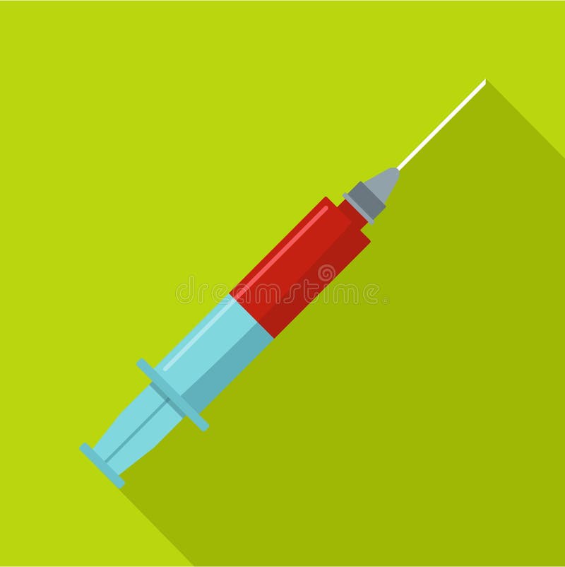 Empty Syringe Icon, Flat Style Stock Illustration - Illustration of ...
