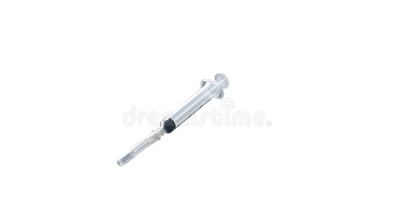 Empty Syringe with Needle Cap on Isolated White Background Stock Image ...
