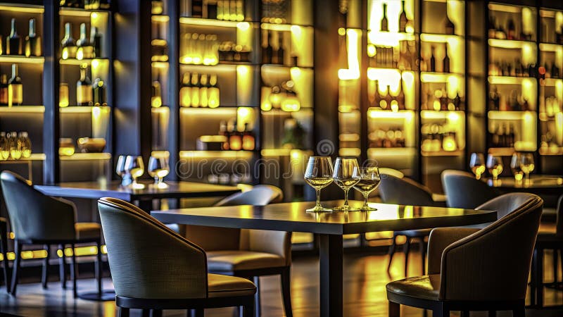 Empty Table Awaits Elegant Silhouette of a Modern Luxury Restaurant ...