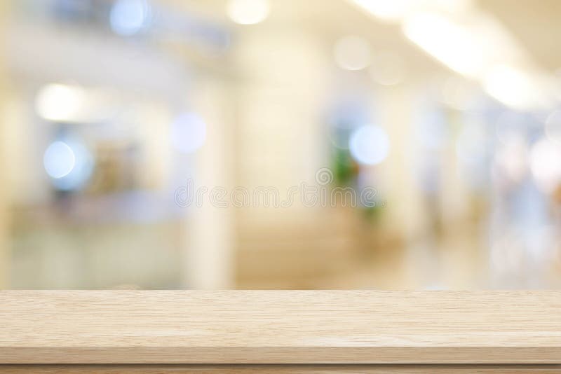 Empty Table And Blurred Store Bokeh Background Stock Photo - Image of ...
