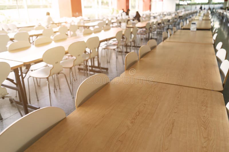 Empty Table and Chair in Canteen Stock Image - Image of seat, school ...