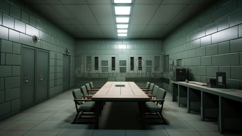 An Empty Table and Chair with in Interrogation Room, Investigation Room ... An Empty Table and Chair with in Interrogation Room, Investigation Room ...