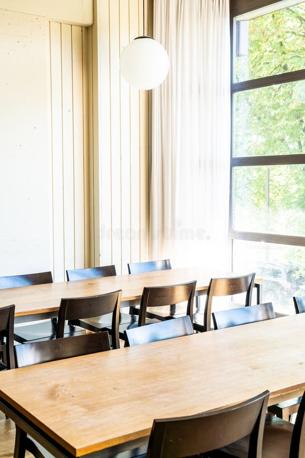 Empty table and chair stock image. Image of hotel, modern - 154577941