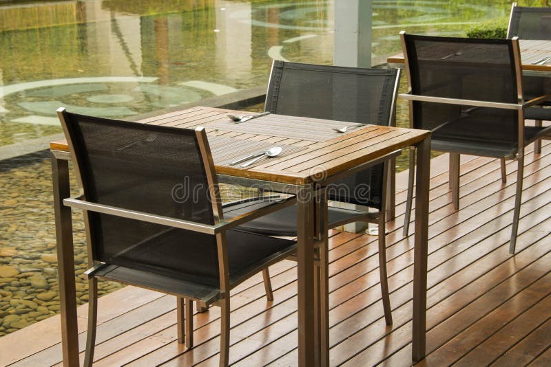 Empty Table and Chair in Restaurant Stock Image - Image of color ...