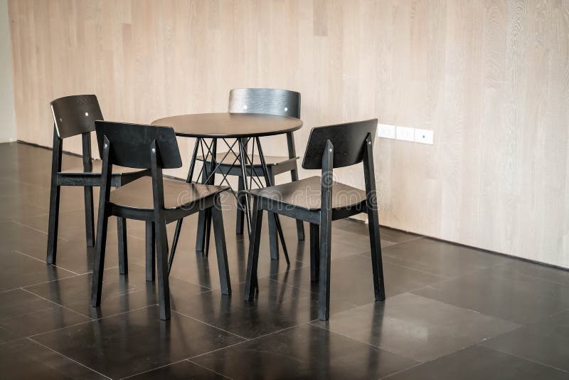 Empty table and chair stock image. Image of wood, empty - 89817069