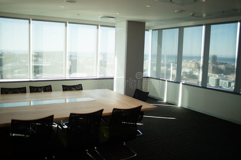 Empty Table and Chairs in Office Stock Photo - Image of office, absence ...