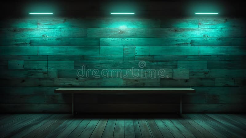 Empty Table on Dark Green Texture Wall Background. Composition with ...