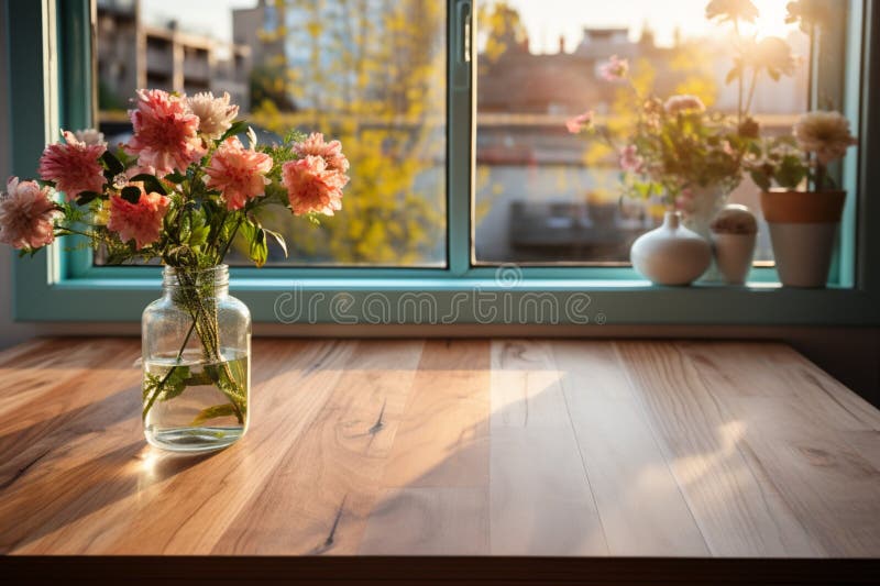 Empty Table Framed by Blurred Kitchen WindowŸ??versatile Space for ...