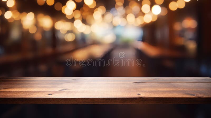 Empty Table in Front of Christmas Tree. AI Generative Stock ...