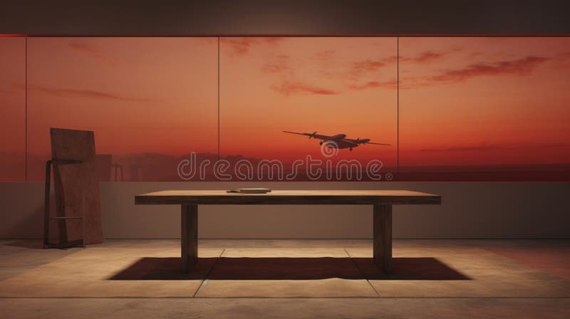 An Empty Table in Front of a Plane Wall for Product Display, Reflecting ...