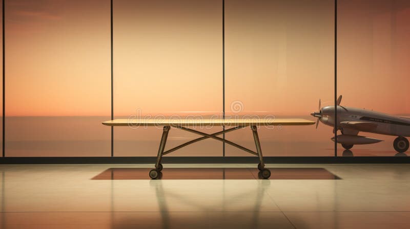 An Empty Table in Front of a Plane Wall for Product Display, Reflecting ...