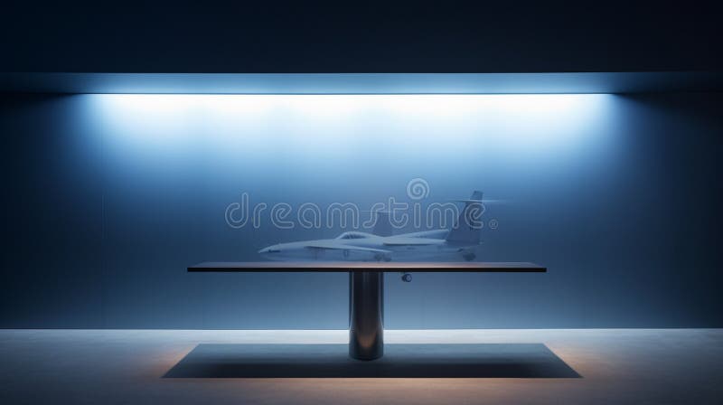 An Empty Table in Front of a Plane Wall for Product Display Stock ...