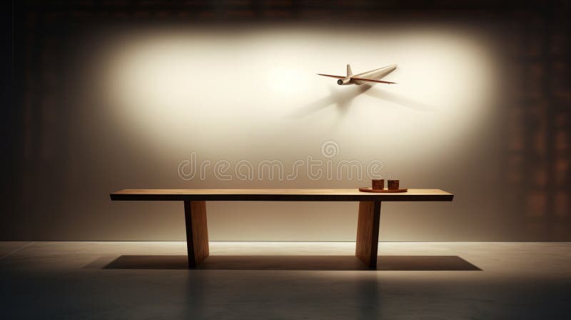 An Empty Table in Front of a Plane Wall for Product Display Stock ...