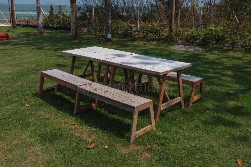 Empty Table in the Garden stock image. Image of cafe - 58892889