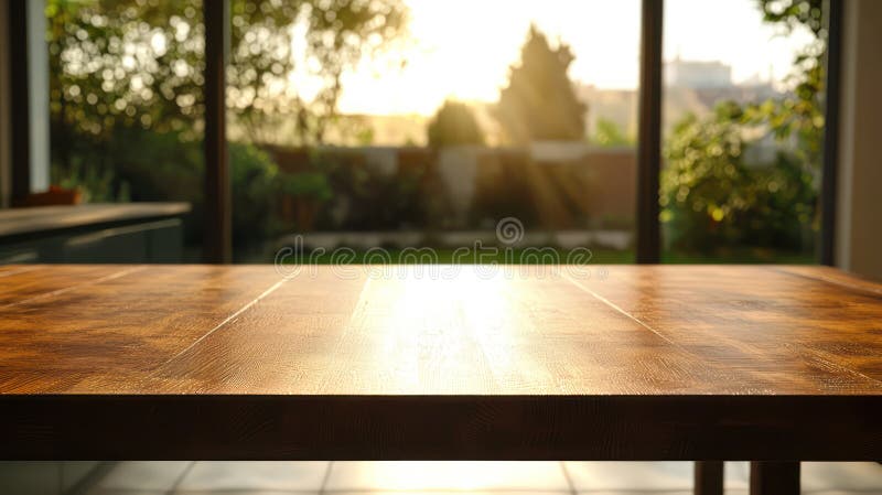Empty Table in Kitchen stock illustration. Illustration of organized ...