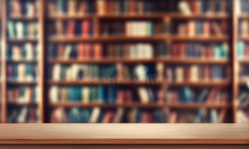 Empty table in library stock image. Image of knowledge - 294619613