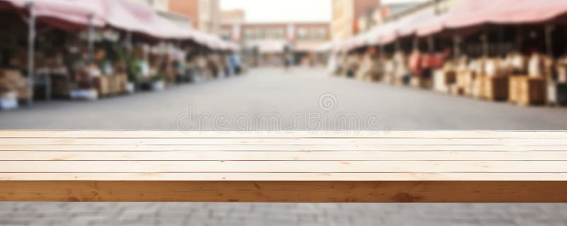 Empty Table at Local Market Stall, Ready for Product Display Stock ...